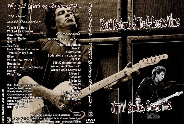 KEITH RICHARDS Live at The WTTW Studios, in Chicago, IL 12-28-1992 DVD